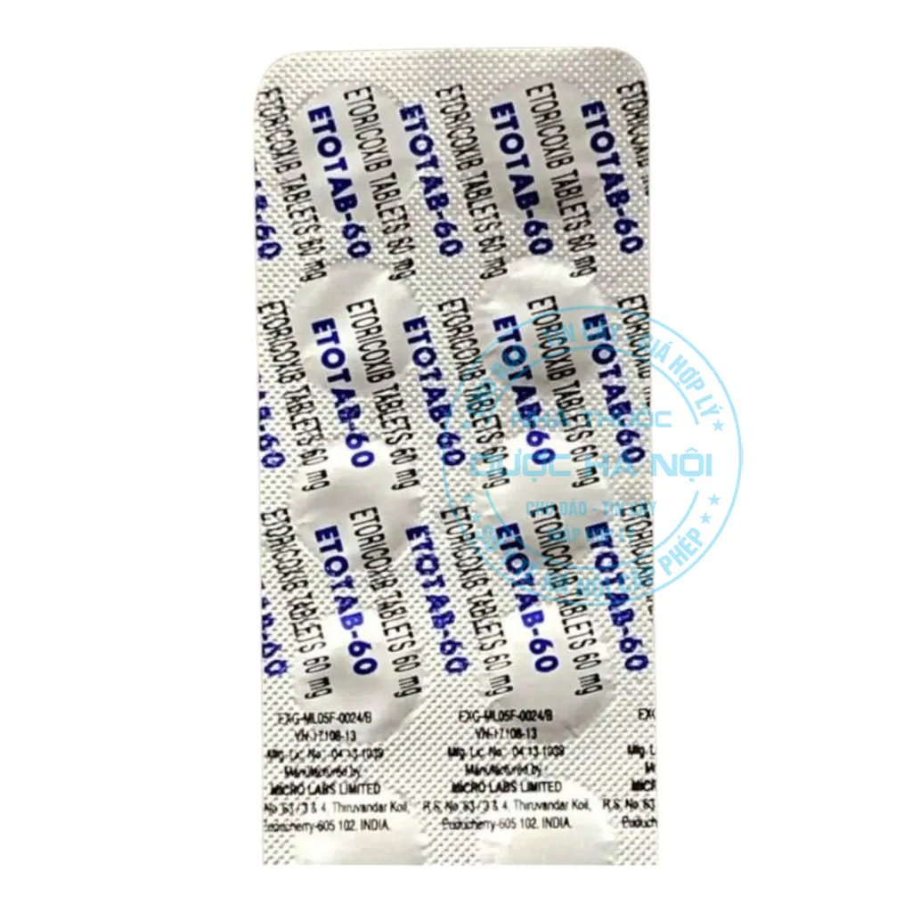 Thuốc Etotab 60mg giảm triệu chứng viêm và đau nhức cơ xương khớp